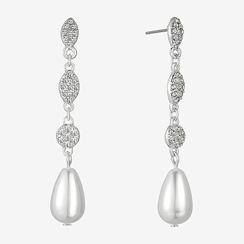 Click here for Monet Jewelry Timeless Silver Tone Womens Glass Si... prices