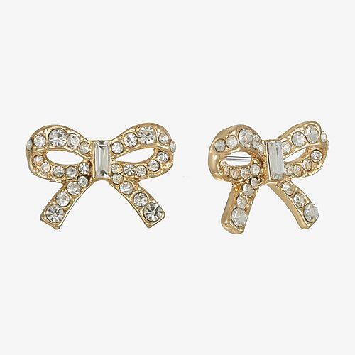 Click here for Monet Jewelry Gold Tone Glass 20mm Bow Stud Earrin... prices
