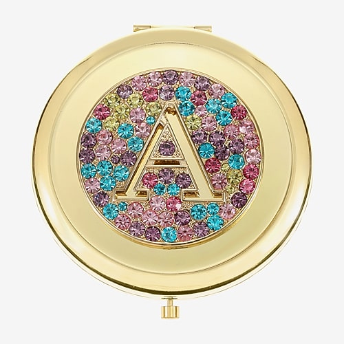 Click here for Monet Jewelry Initial Gold Tone Round Compact Mirr... prices