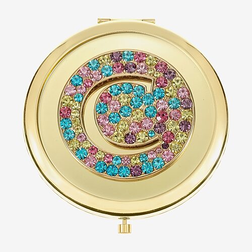 Click here for Monet Jewelry Initial Gold Tone Round Compact Mirr... prices