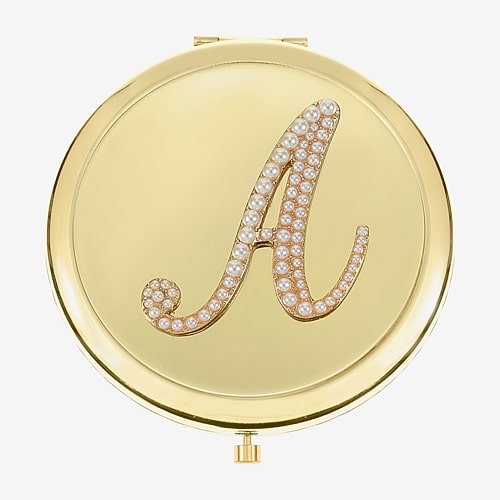 Click here for Monet Jewelry Initial Gold Tone Compact Mirror  On... prices