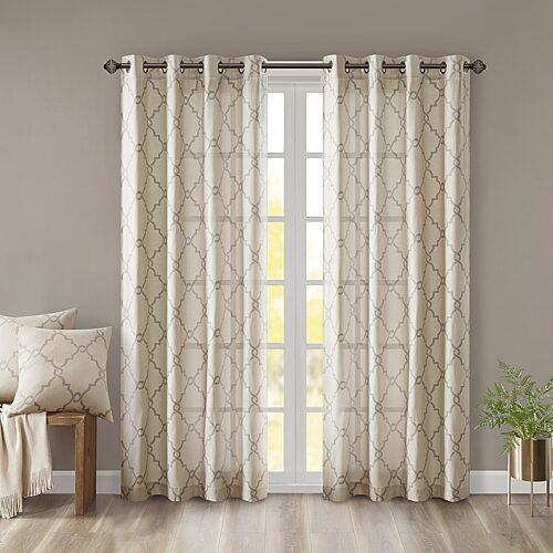 Click here for Madison Park Westmont Fretwork Print Grommet Top L... prices