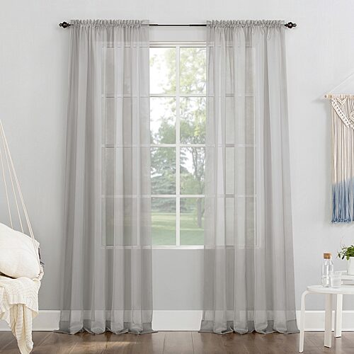 Click here for Sheer Voile Rod Pocket Curtain Panel - Silver prices