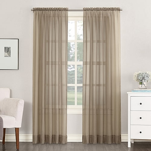 Click here for Sheer Voile Rod Pocket Curtain Panel - Taupe prices