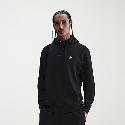 Click here for Nike Club Mens Pullover Fleece Logo Hoodie - Black... prices