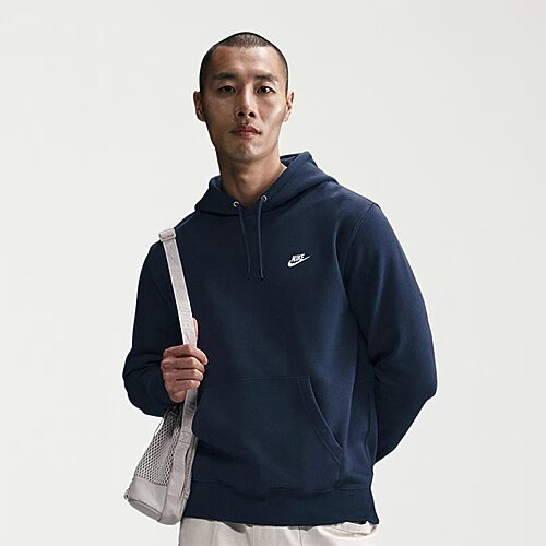 Click here for Nike Club Mens Pullover Fleece Logo Hoodie - Obsid... prices