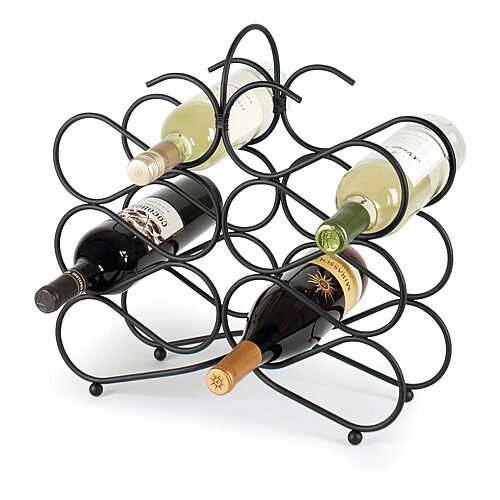 Spectrum Scroll 12-Bottle Wine Rack - Black