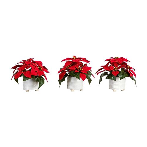 Click here for Nearly Natural 3-pc. 9in Artificial Poinsettia In... prices