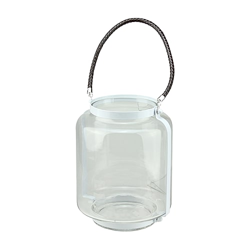 Click here for 18 Clear Glass Pillar Candle Lantern with White Me... prices