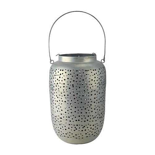 Click here for 14.5 Botanic Beauty Gray Cut-Out Pillar Candlehold... prices