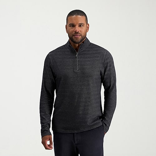 Click here for Haggar Mens Mock Neck Long Sleeve Quarter-Zip Pull... prices