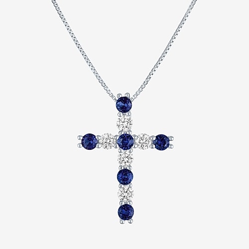 Click here for Womens Lab Created Blue Sapphire Sterling Silver C... prices