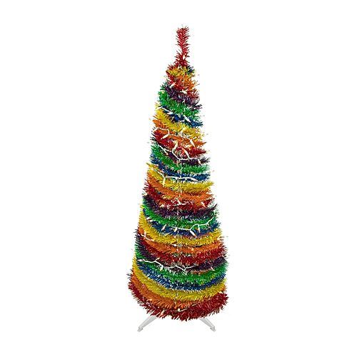 Click here for Northlight Rainbow Tinsel Pop-Up 4 Foot Pre-Lit Ch... prices