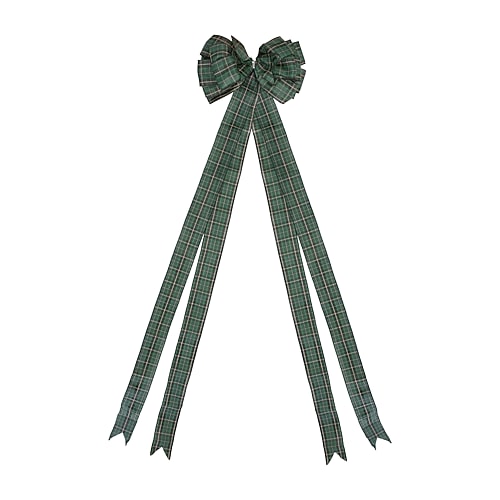 Click here for Northlight 50in Plaid 16 Loop Bow Indoor Ribbon  O... prices