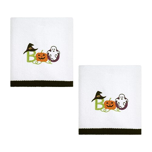 Click here for Avanti Colorful Boo Halloween 2pk. Embroidered Han... prices