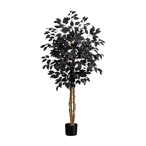Click here for Nearly Natural 4ft Halloween Black Ficus Indoor Ar... prices