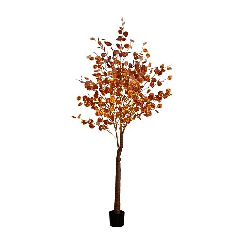Click here for Nearly Natural 7ft Pre-Lit Autumn Eucalyptus Light... prices