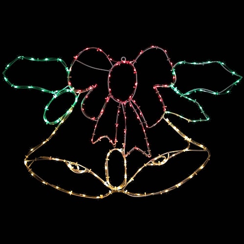 Click here for Northlight Prelit Bell And Bow Christmas Window De... prices