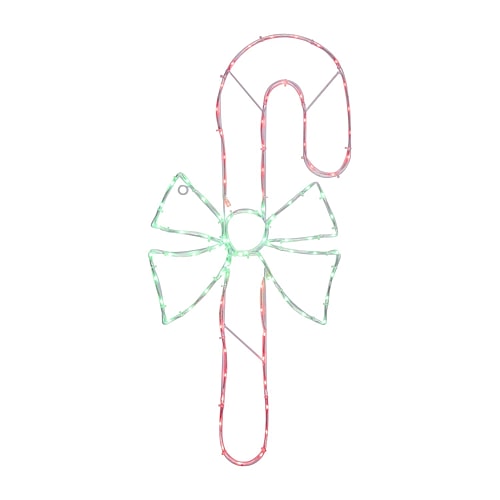 Northlight 28 Led Lighted Candy Cane with Bow Christmas Window Silhouette - Red
