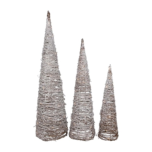 Click here for Northlight Led Snowy Rattan Cone Tree 3-pc. Lighte... prices