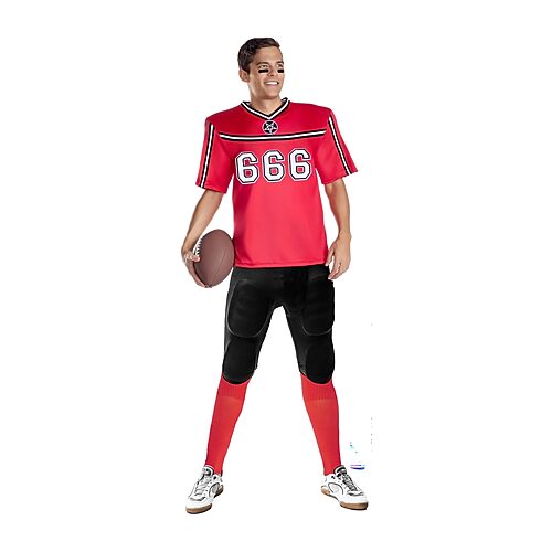 Click here for Mens Hellbent Football Player Costume  Small  Red prices