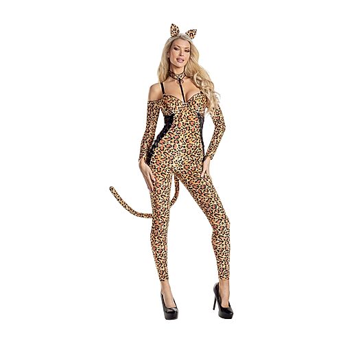 Womens Leopard Lady Costume  Small  Brown
