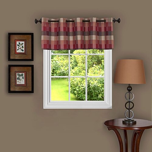 Click here for Harvard Check Grommet Top Tailored Valance  One Si... prices