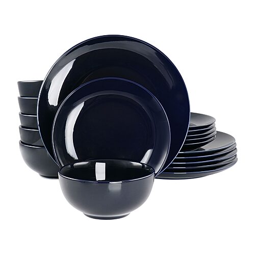 Click here for Elama Luna 18 Piece Porcelain Dinnerware Set in Bl... prices