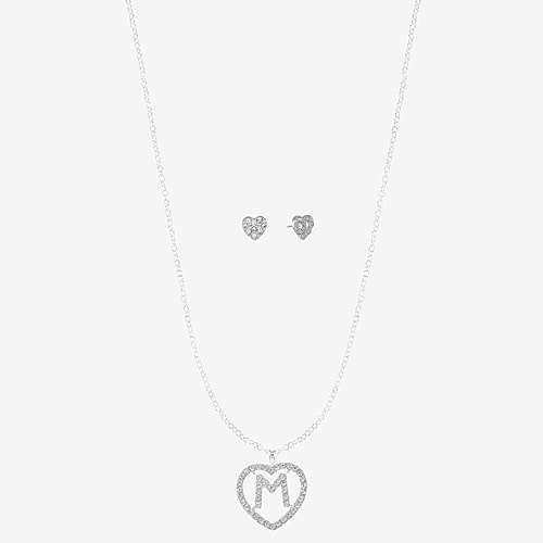 Click here for Monet Jewelry Initial Pendant Necklace And Stud Ea... prices