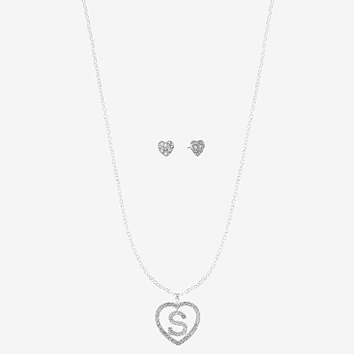 Click here for Monet Jewelry Initial Pendant Necklace And Stud Ea... prices