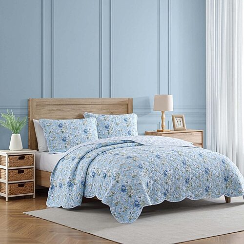Click here for Laura Ashley(R) Peony Garden Cotton Reversible 3pc... prices