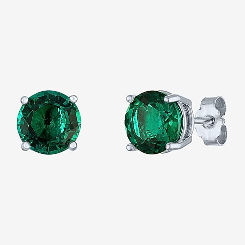 Click here for Gemstone Sterling Silver 7mm Stud Earrings  One Si... prices