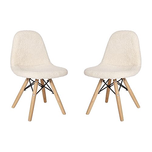 Click here for Zula Padded Sherpa Side Chair for Kids - Set of 2... prices