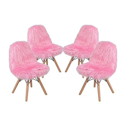 Click here for Zula Shaggy Dog Accent Chairs for Kids - Set of 4... prices
