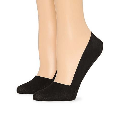 Peds Smooth Edge Low Cut Womens Multi-Pack 2 Pair Liner Socks  10-13  Black