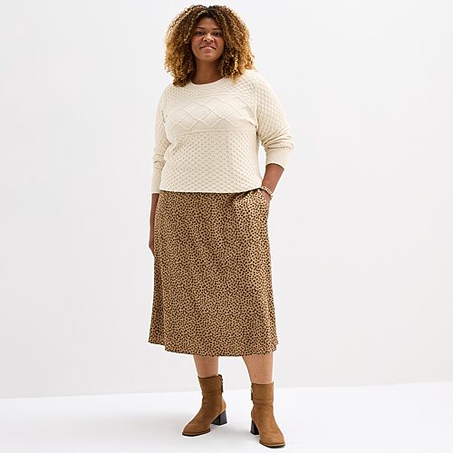 Click here for St. Johns Bay Womens Plus Midi A-Line Skirt  1x  B... prices