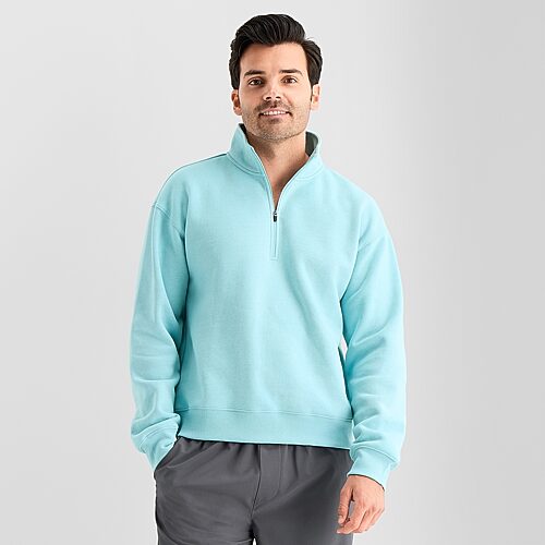 Xersion Quick Dry Cotton Blend Fleece Mens Mock Neck Long Sleeve Active Quarter-Zip Pullover  Xx-large  Blue