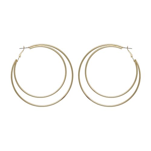 Click here for Bold Elements Thin Double Womens 79mm Hoop Earring... prices