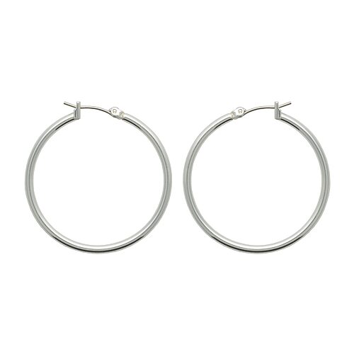 Click here for Bold Elements Thin Womens 35mm Hoop Earrings  One... prices
