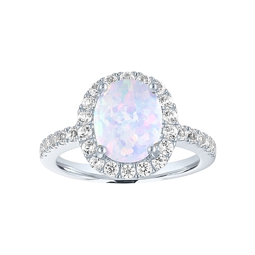 Click here for Womens Lab Created White Opal Sterling Silver Cock... prices