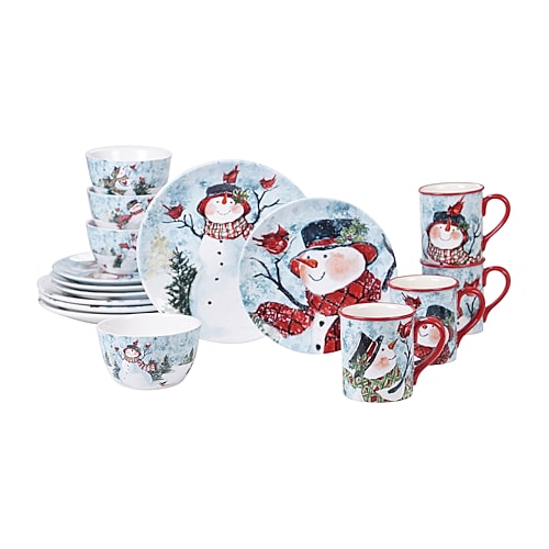 Click here for Certified International Watercolor Snowman 16-pc.... prices