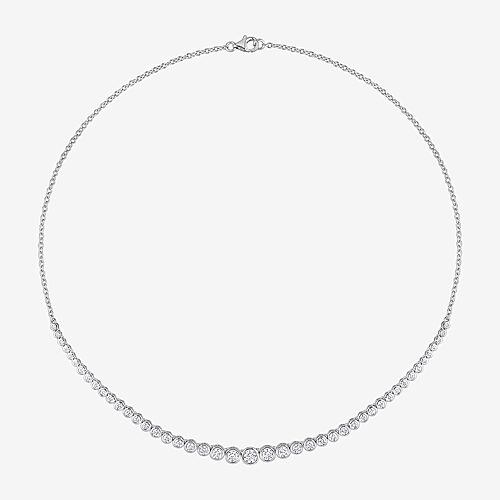Click here for Womens White Moissanite Sterling Silver 17 Inch Te... prices