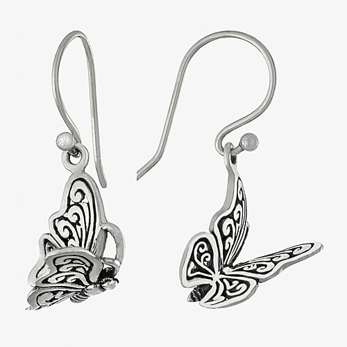 Click here for Bali Inspired Womens Sterling Silver Butterfly Dro... prices