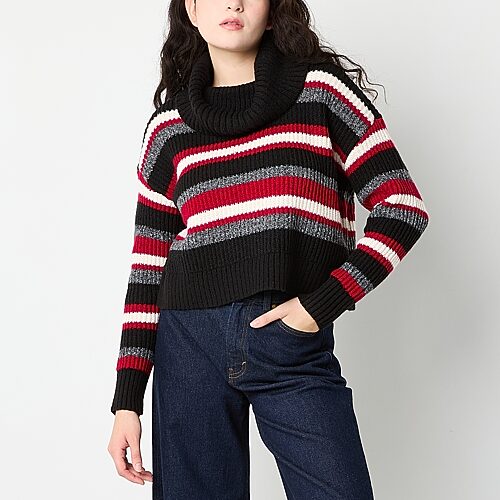 Click here for by&by Juniors Womens Cowl Neck Long Sleeve Striped... prices