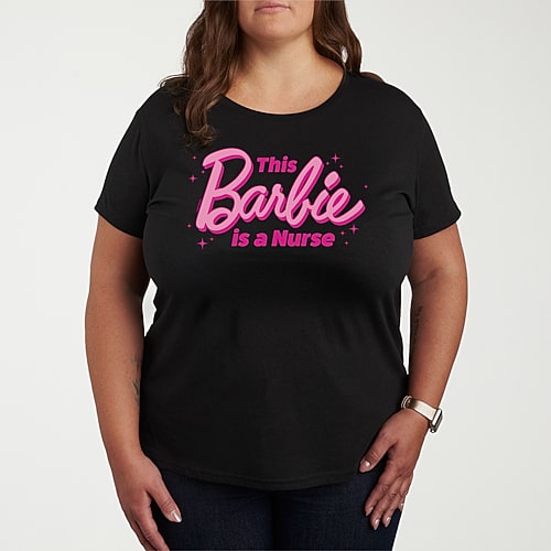 Click here for Nurse Womens Plus Crew Neck Short Sleeve Barbie T-... prices