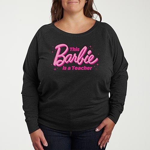 Click here for Teacher Womens Plus Crew Neck Long Sleeve Barbie T... prices