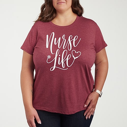 Click here for Nurse Womens Plus Crew Neck Short Sleeve T-Shirt... prices