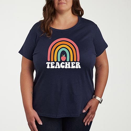 Click here for Teacher Womens Plus Crew Neck Short Sleeve T-Shirt... prices