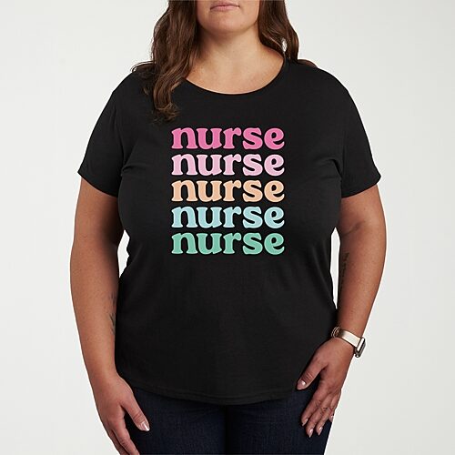 Click here for Nurse Womens Plus Crew Neck Long Sleeve T-Shirt  1... prices