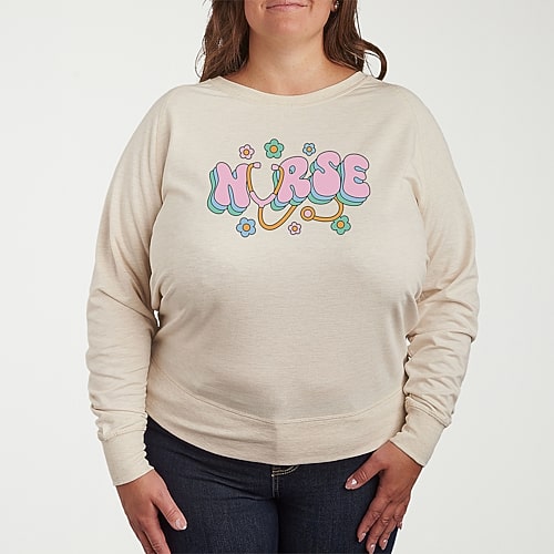 Click here for Nurse Womens Plus Crew Neck Long Sleeve T-Shirt  4... prices